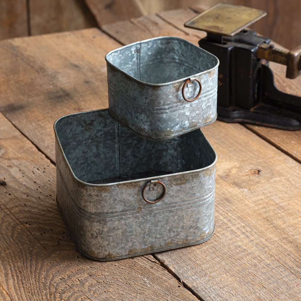 Set of Two Small Square Buckets | CTW Home Collection