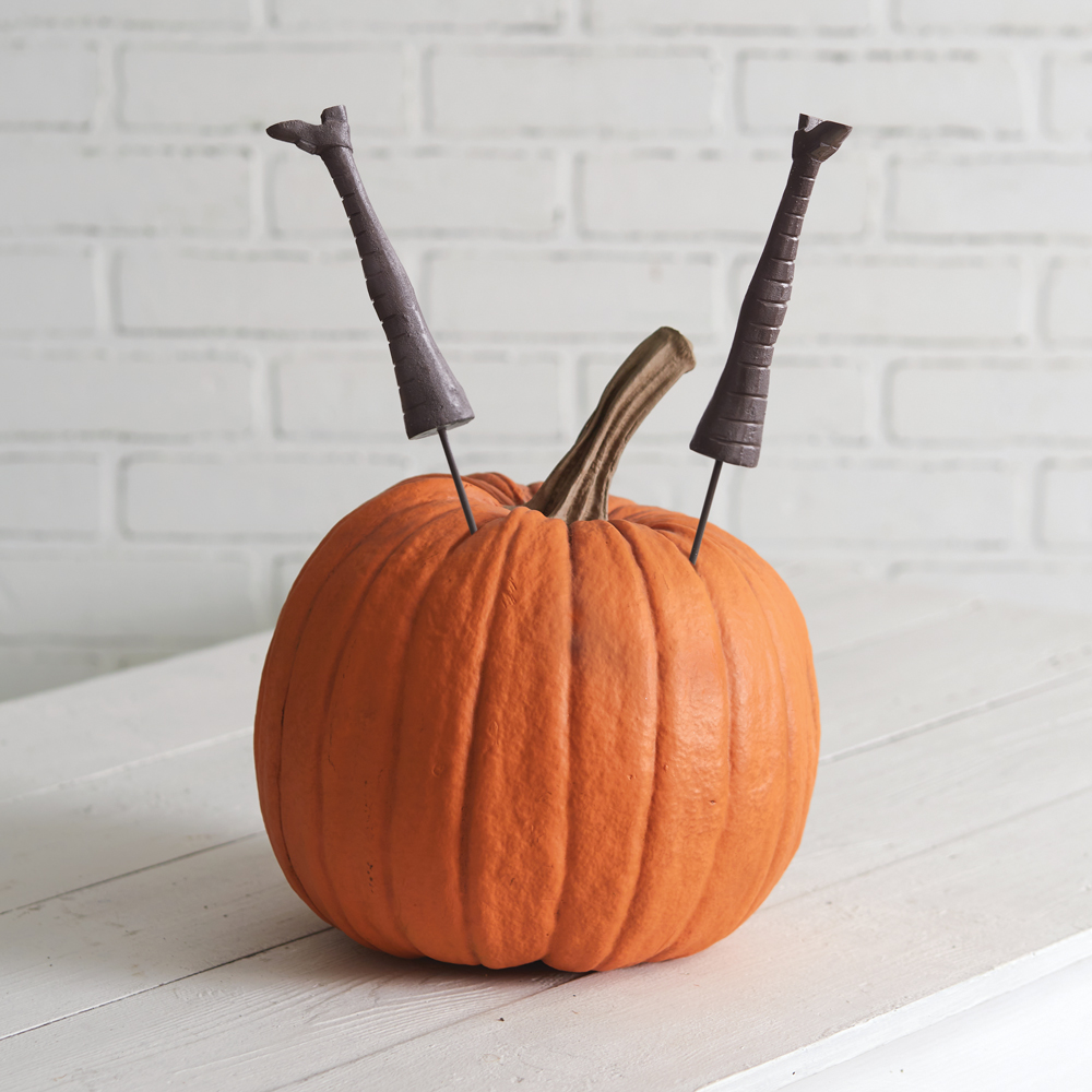Set of Two Miniature Cast Iron Witch Leg Picks | CTW Home Collection