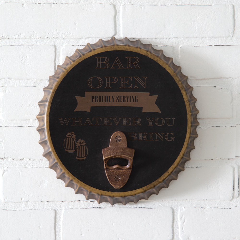 Bar Open Bottle Opener Sign | CTW Home Collection