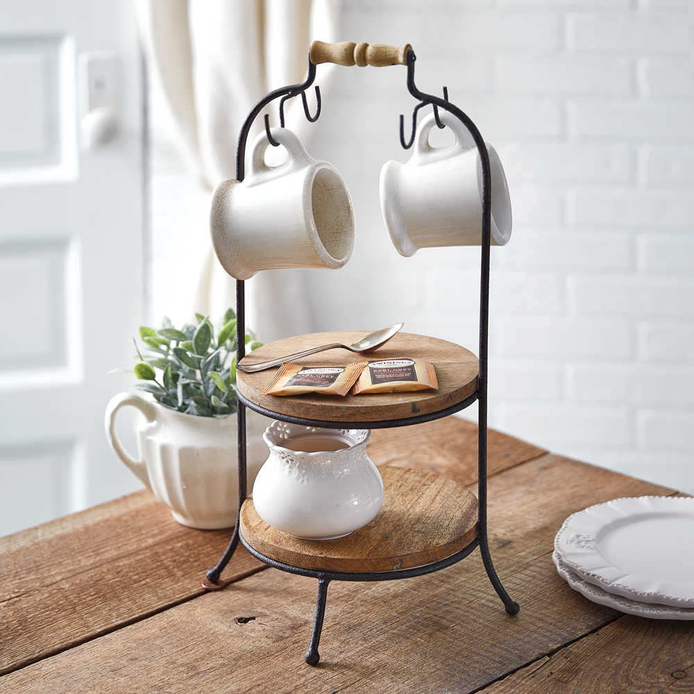 Two-Tiered Mug Rack Serving Stand | CTW Home Collection