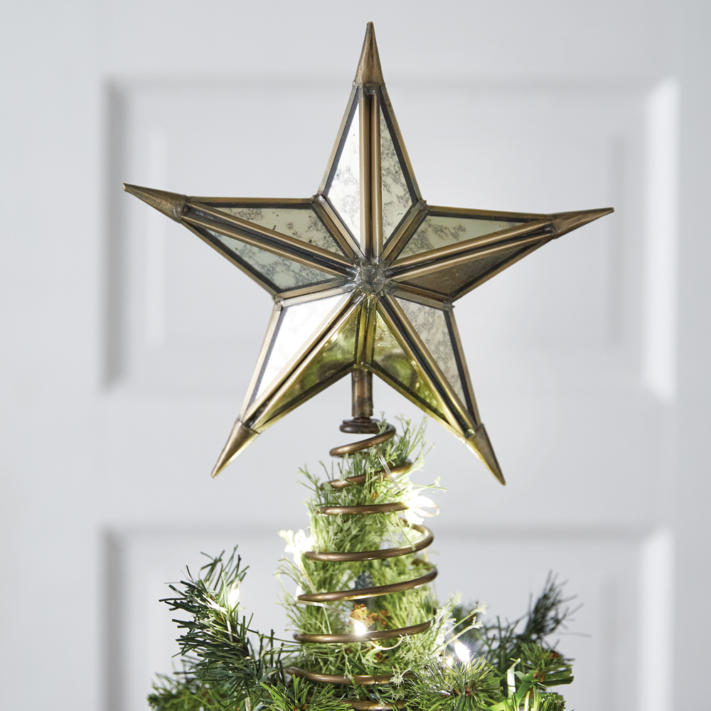 Retro Mercury Glass Star Tree Topper | CTW Home Collection