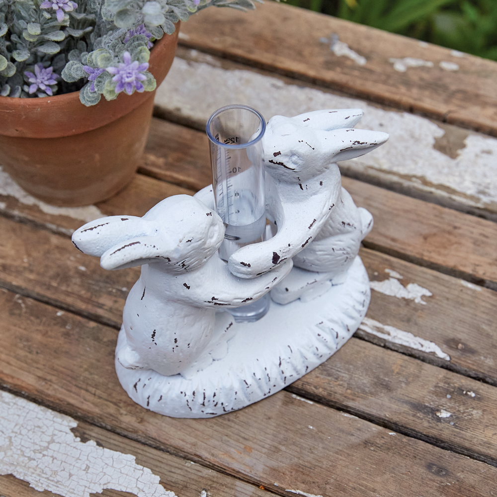 Huging Bunnies Tabletop Rain Gauge | CTW Home Collection