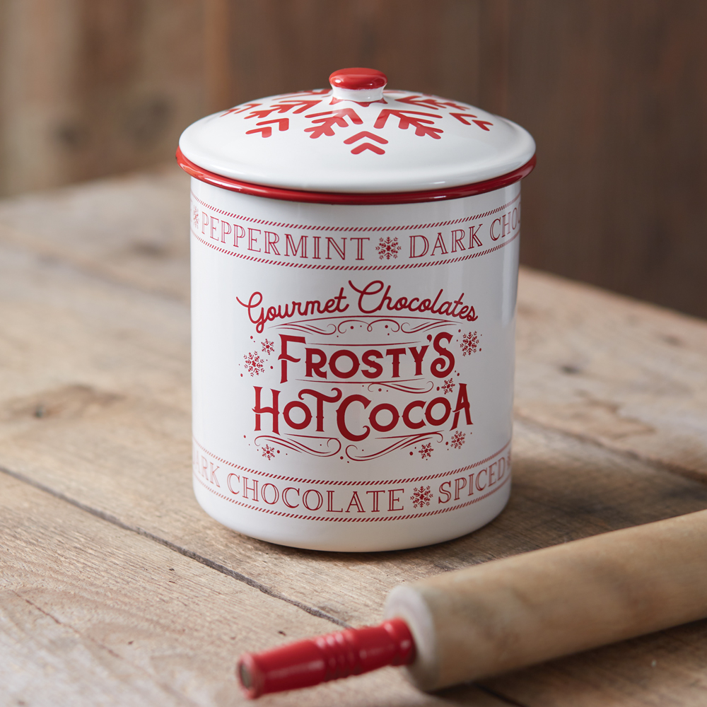 Frostys Hot Cocoa Enameled Christmas Container | CTW Home Collection