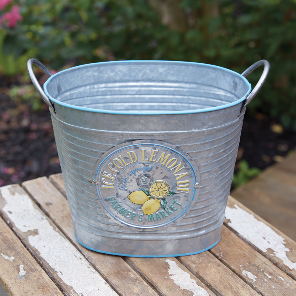 Ice Cold Lemonade Galvanized Bucket | CTW Home Collection
