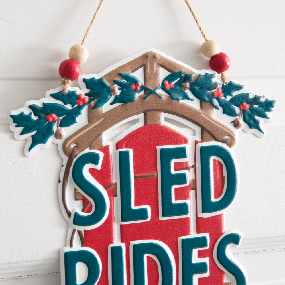 Sled Rides Hanging Wall Sign | CTW Home Collection
