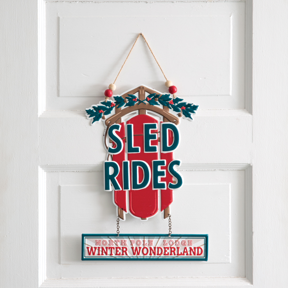 Sled Rides Hanging Wall Sign | CTW Home Collection