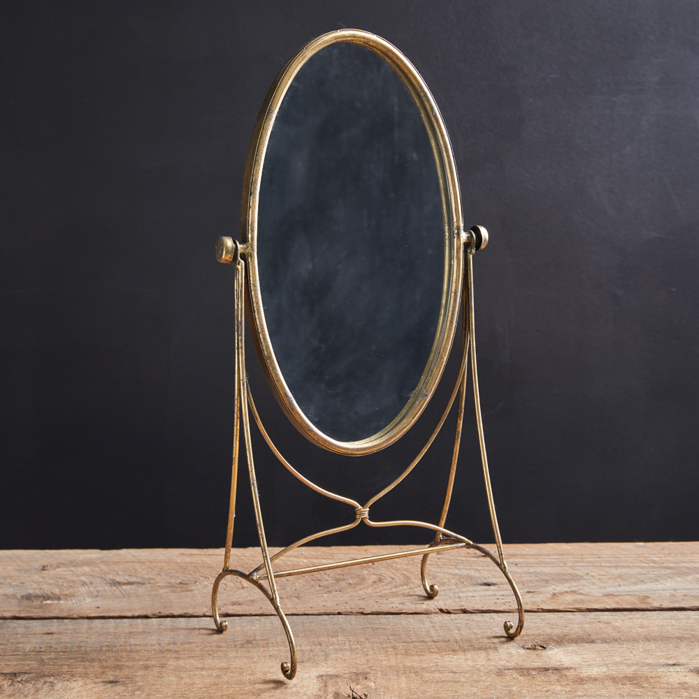 Antique Gold Oval Tabletop Mirror | CTW Home Collection
