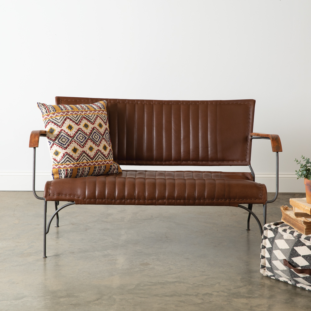 Saddle Leather Sofa Seat | CTW Home Collection