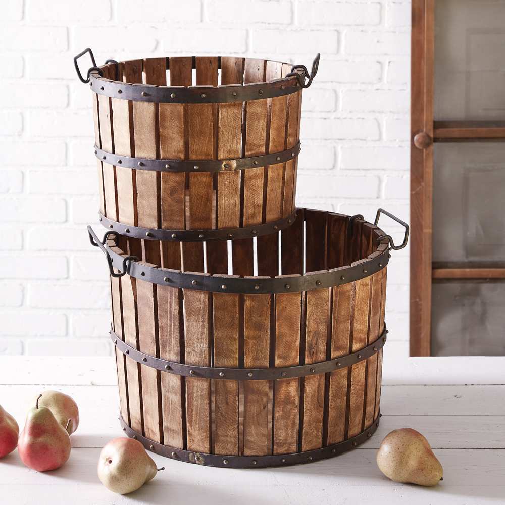Set of Two Cider Press Baskets | CTW Home Collection