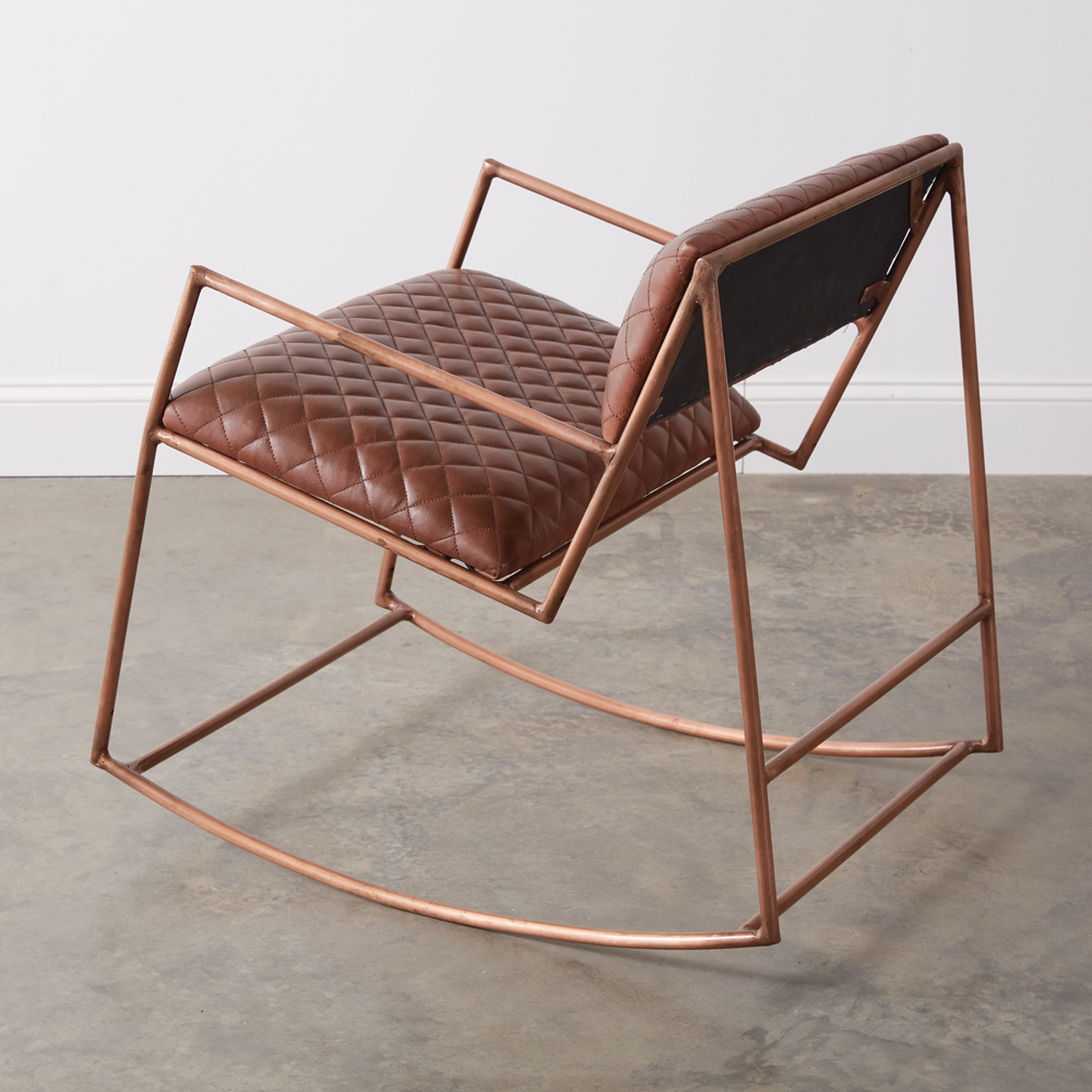 Leather Diamond Pattern Rocking Chair | CTW Home Collection