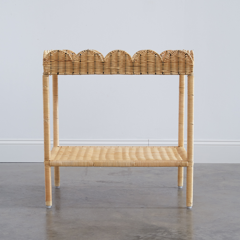 Scalloped Wicker Side Table | CTW Home Collection