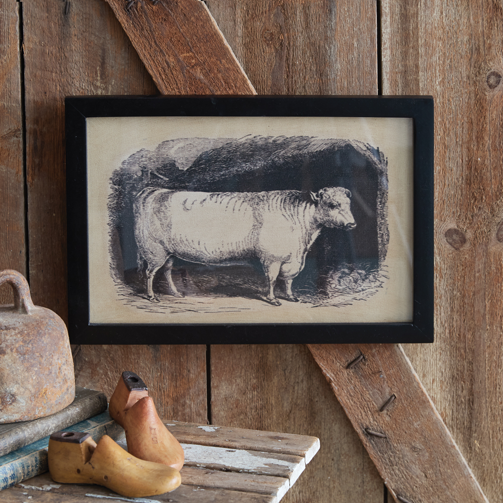 Homestead Framed Canvas - Cow | CTW Home Collection