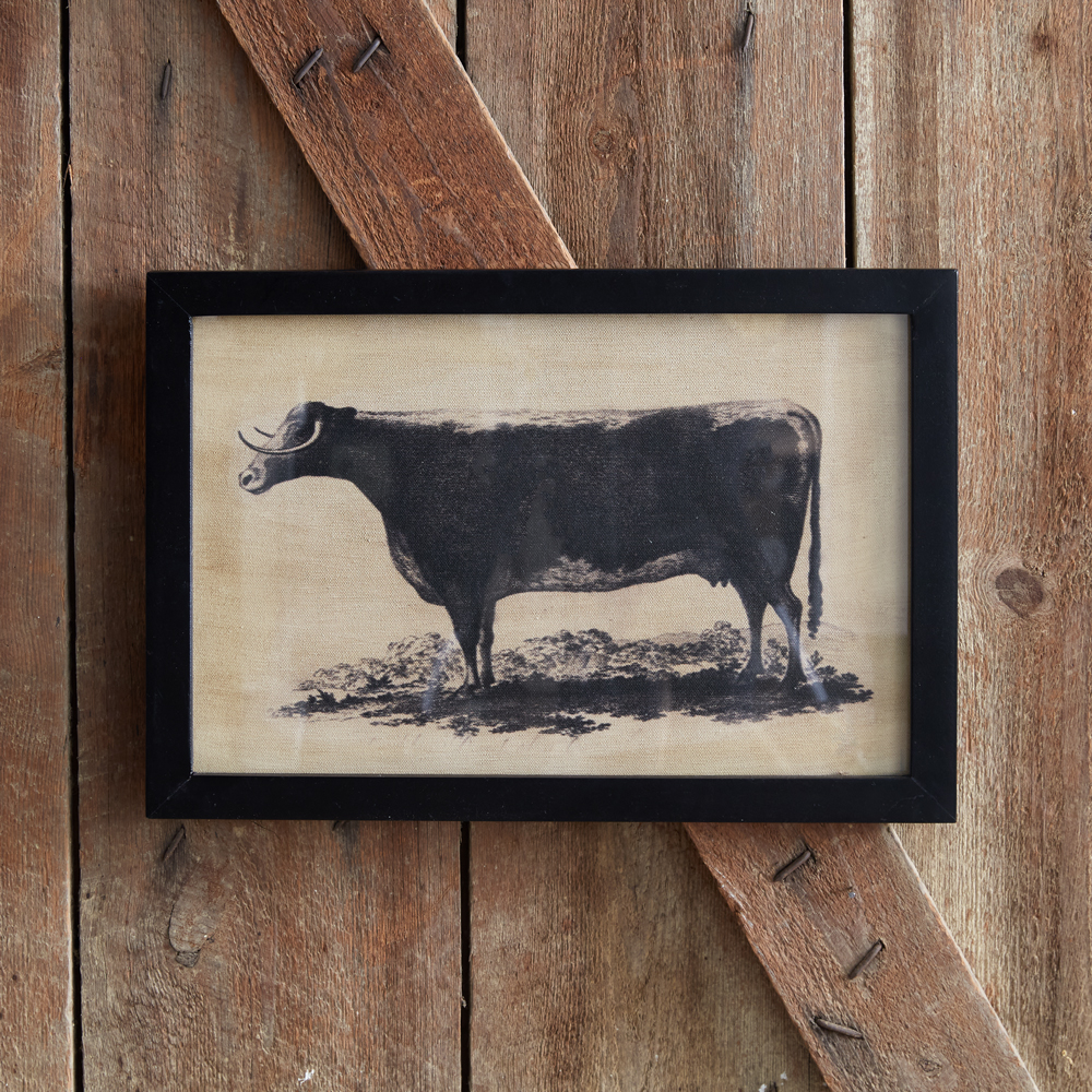 Homestead Framed Canvas - Bull | CTW Home Collection