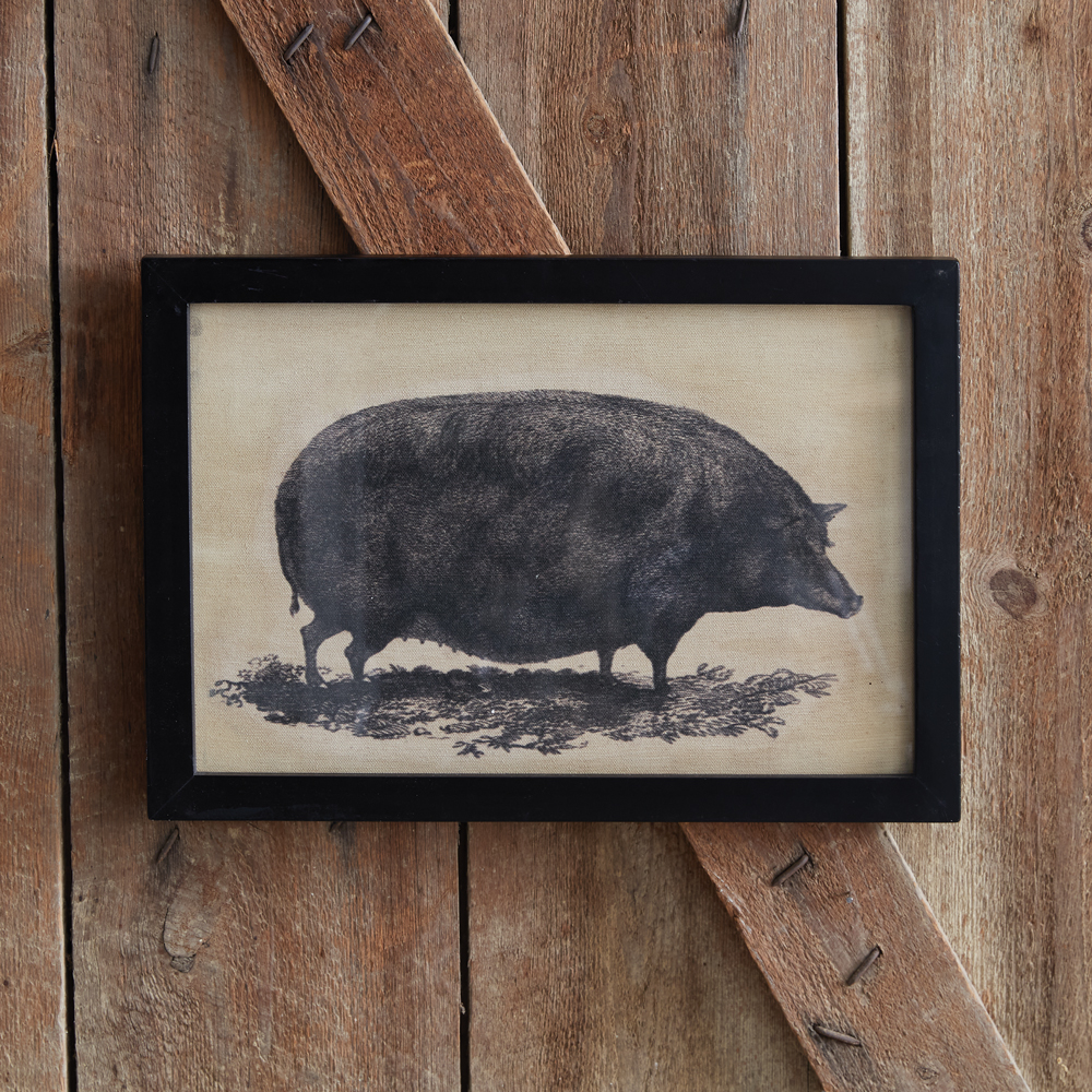 Homestead Framed Canvas - Pig | CTW Home Collection