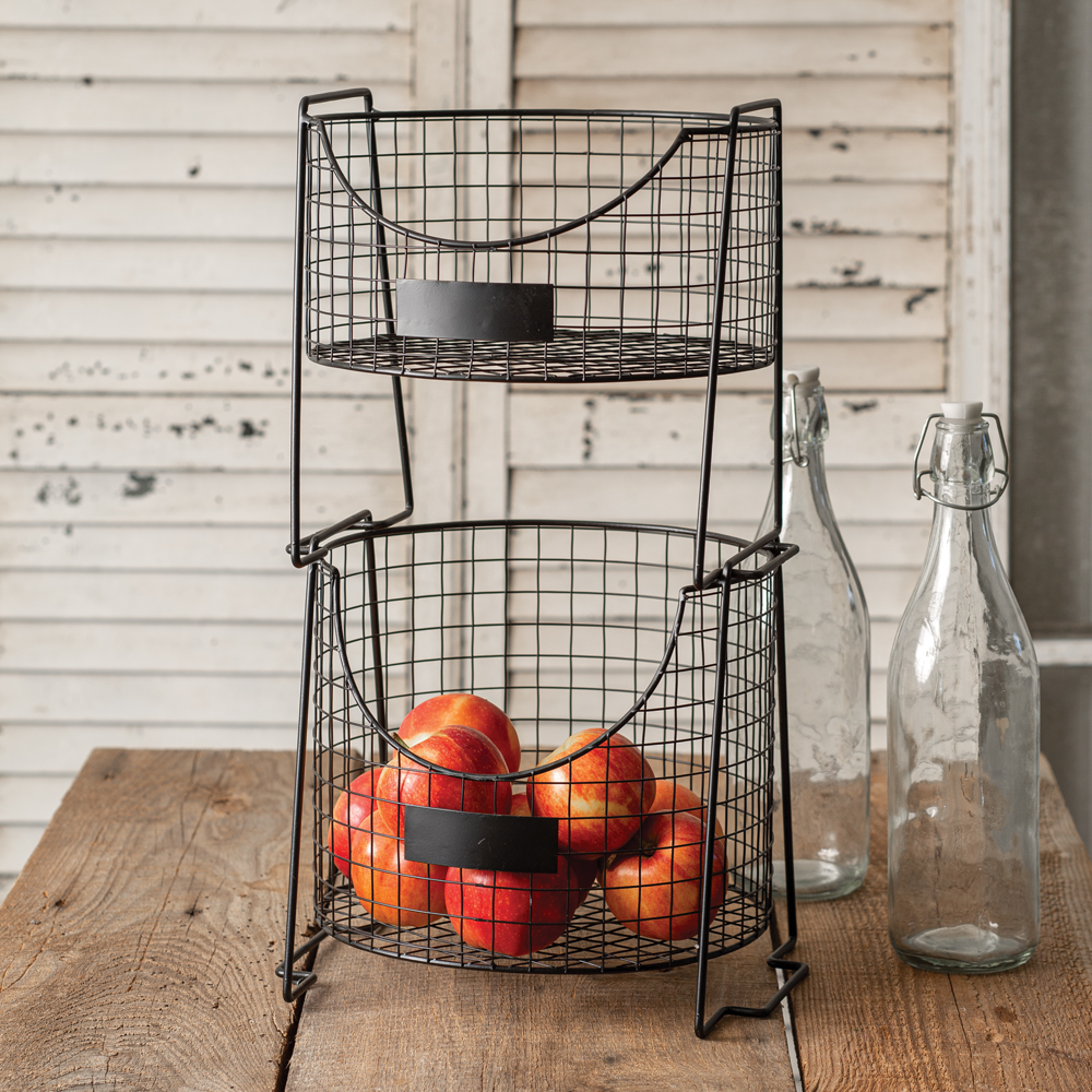 Two-Tier Wire Caddy with Tags | CTW Home Collection