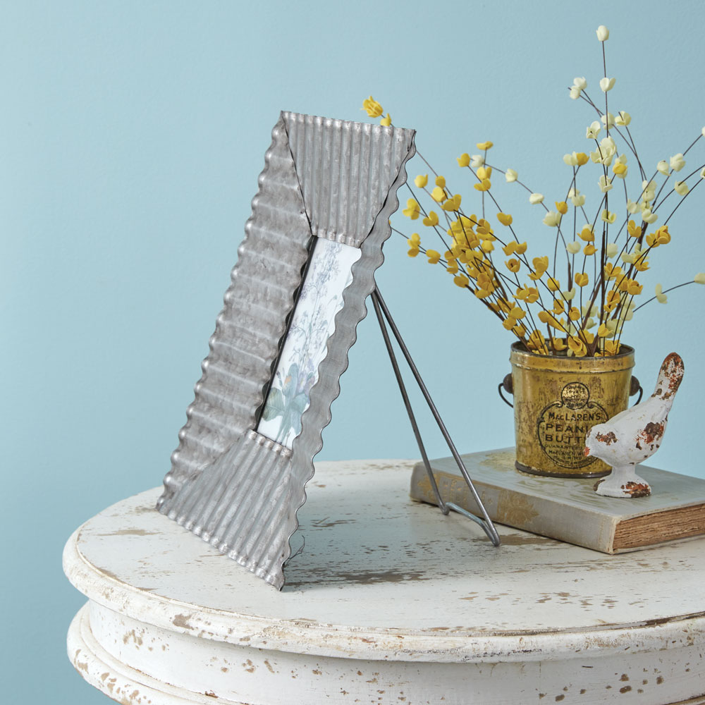 Corrugated Tin Photo Frame - 4x6 | CTW Home Collection