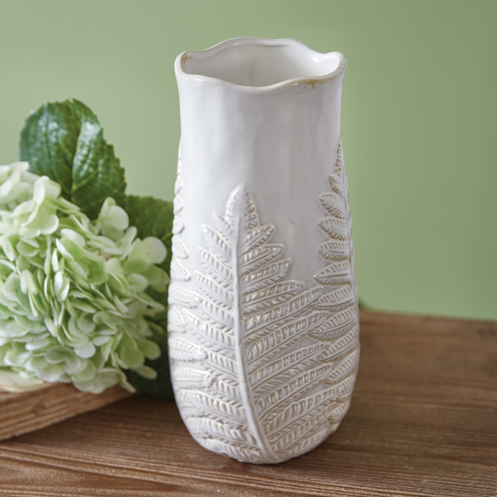 Stoneware Fern Leaf Vase | CTW Home Collection