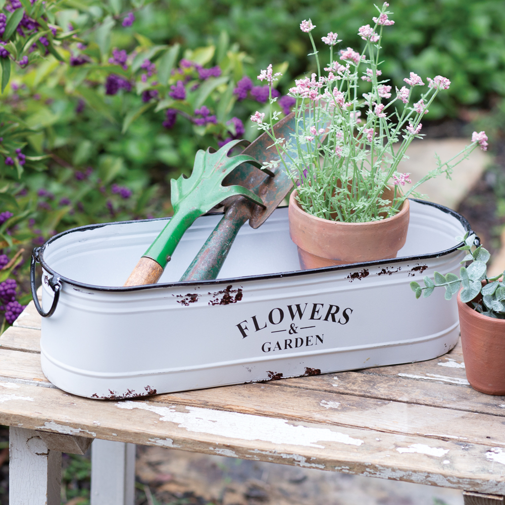 Flowers and Garden Long White Bin | CTW Home Collection