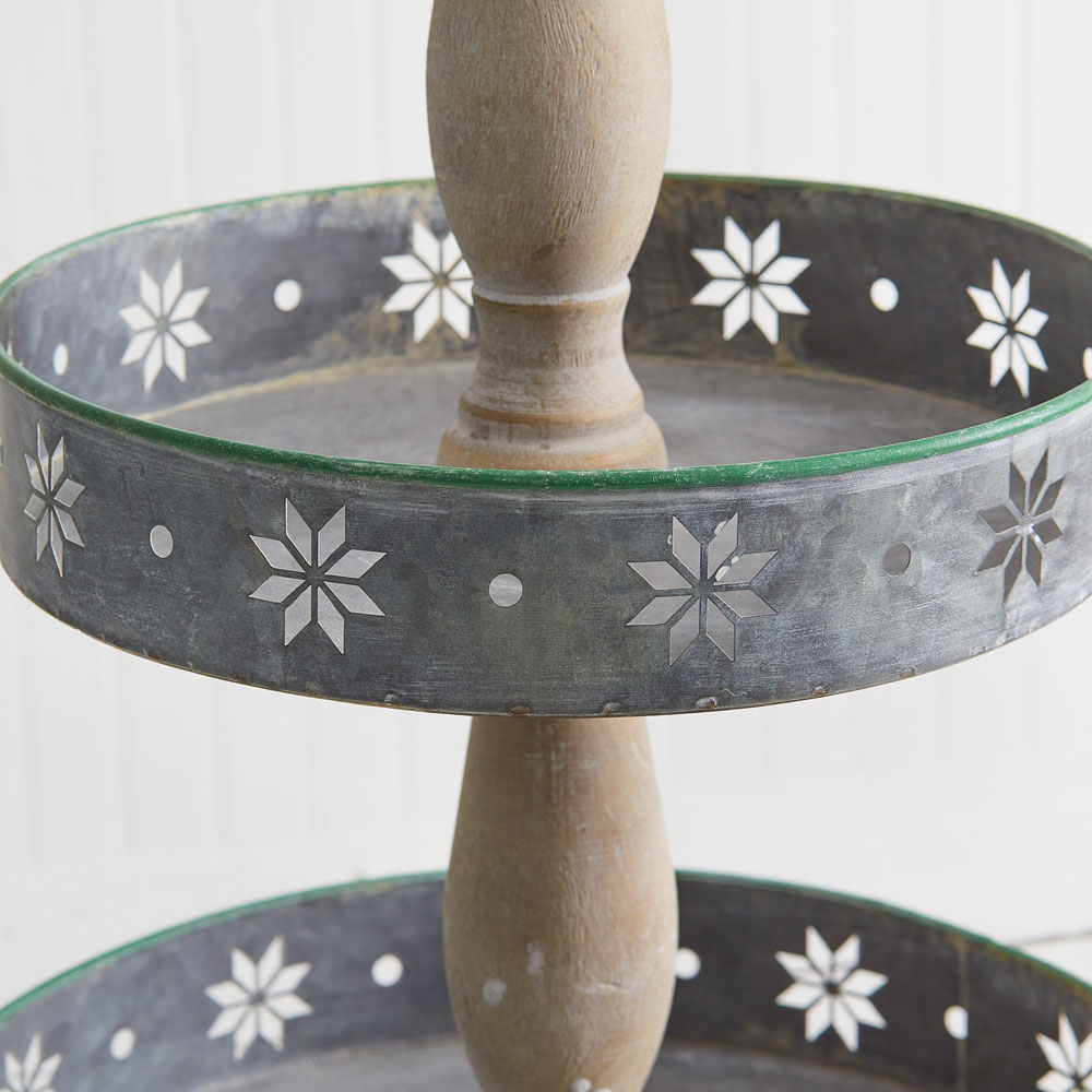 Two-Tiered Metal Christmas Tray | CTW Home Collection