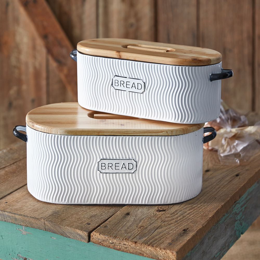 Set of Two Farmhouse Bread Boxes | CTW Home Collection