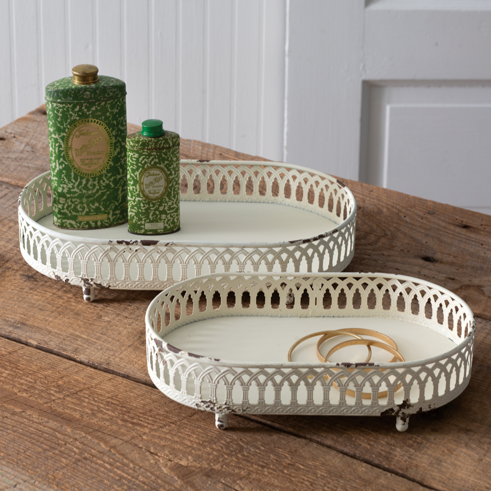 Set of Two Chantilly Tabletop Trays | CTW Home Collection