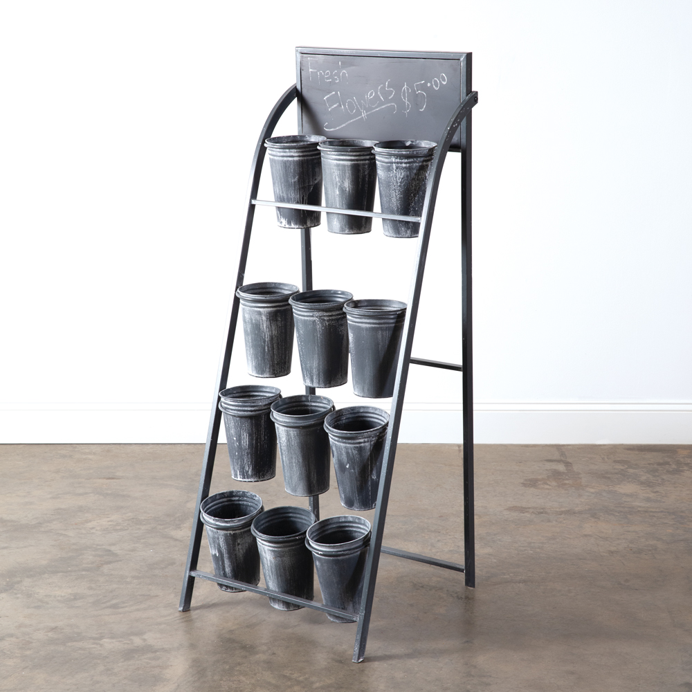 Twelve Container Organizer Rack with Chalk Board | CTW Home Collection