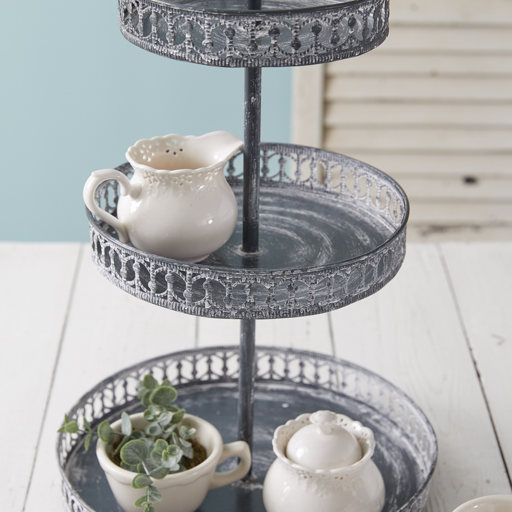 French Colonial Three-Tier Display Stand | CTW Home Collection