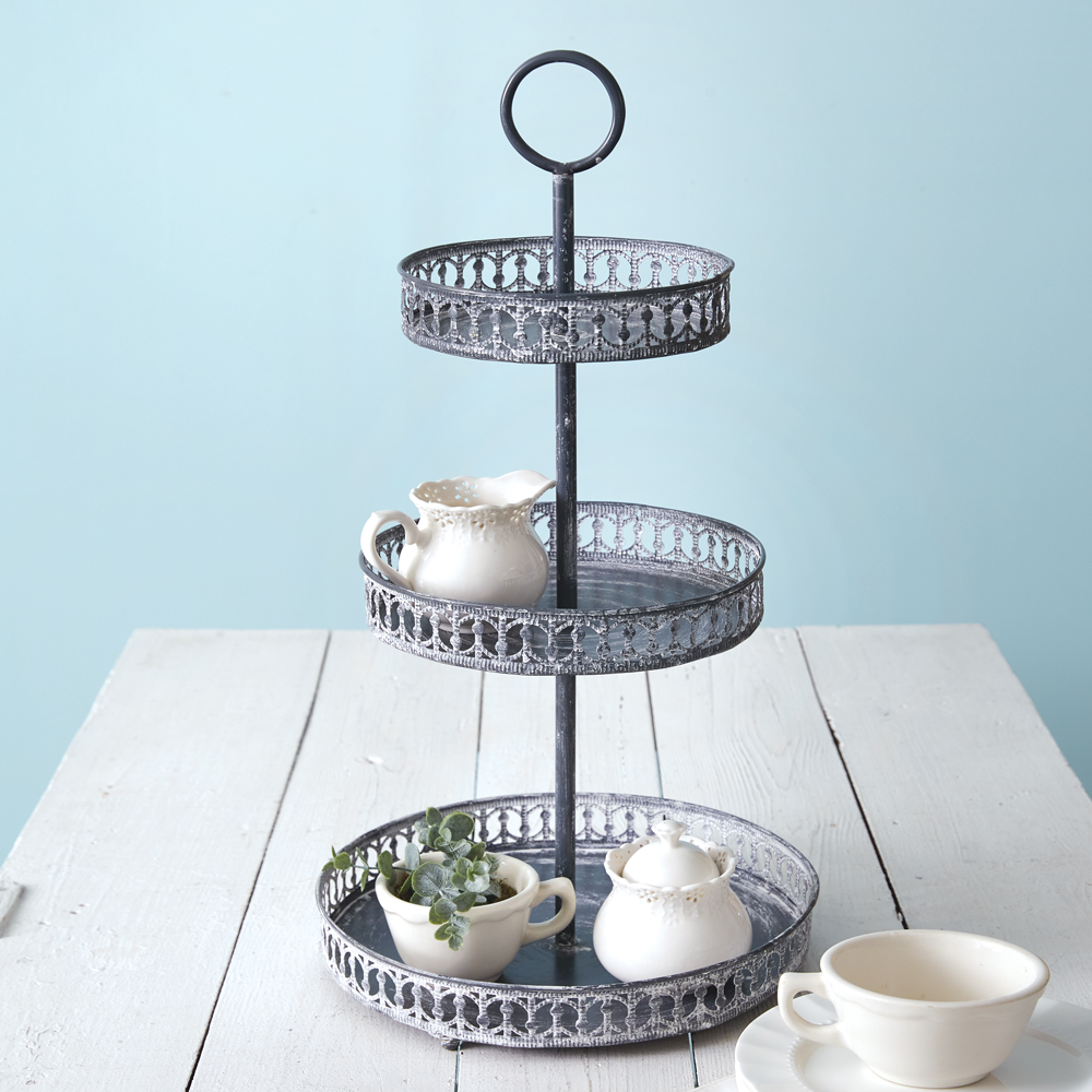 French Colonial Three-Tier Display Stand | CTW Home Collection