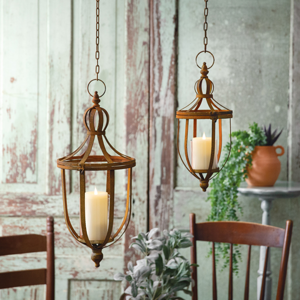 Set of Two Rustic Finial Lanterns | CTW Home Collection